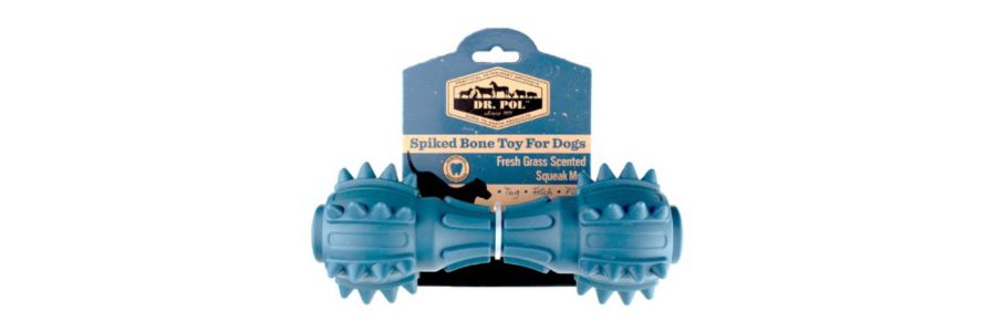 Dr. Pol TPR Spiked Squeak Bone- Blue Dog Toy - Dr. Pol | World's ...