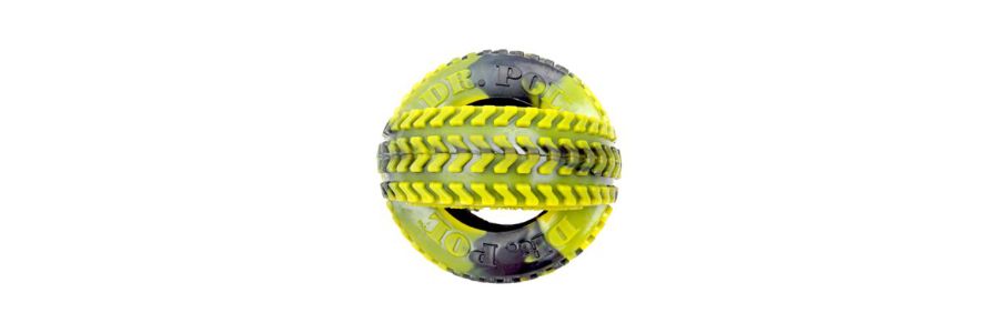 Dr. Pol TPR Thread Tire Fetch & Chew Dog Toy -Yellow 4.5" - Dr. Pol ...
